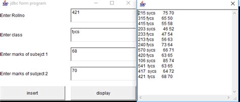 7 write a windows jdbc program that add record using gui form and