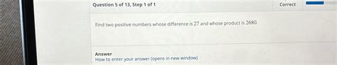 solved question 5 ﻿of 13 ﻿step 1 ﻿of 1correctfind two