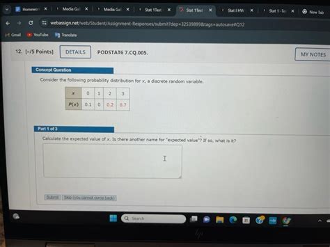 Solved Consider The Following Probability Distribution For Chegg