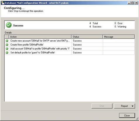 how to configure sql 2005 database mail
