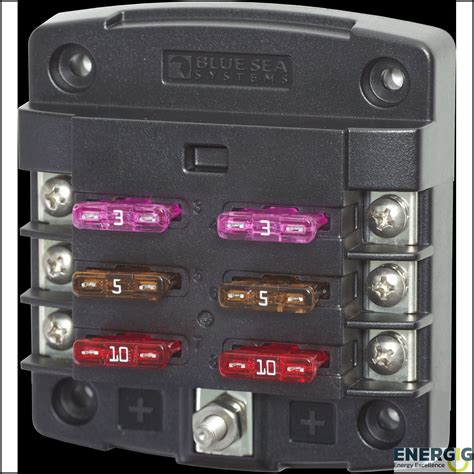 Blue Sea Systems Fuse Block ST Blade 6 Circuits Fuse Blocks