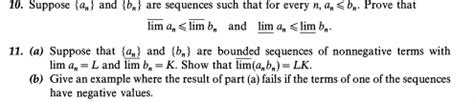 Solved 10 Suppose An And B Are Sequences Such That For Chegg Com