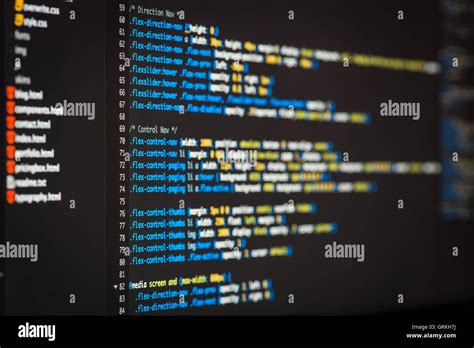 HTML And CSS Code Developing Screenshot Stock Photo Alamy