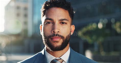 Business Portrait And Serious With Man In City For Commercial Real Estate Or Property