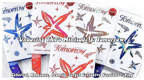 unboxing txt s minisode 3 tomorrow ethereal romance promise target exclusive versions vlog