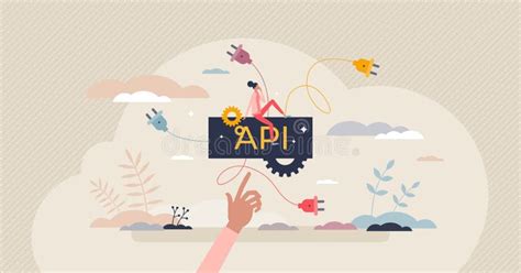 Api Application Programming Interface Principle Explanation Outline Diagram Stock Vector