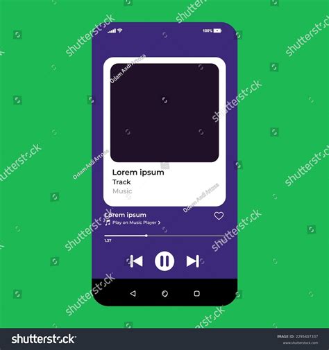 Music Player Mockup Isolated Handphone Application Stock Vector Royalty Free 2295407337