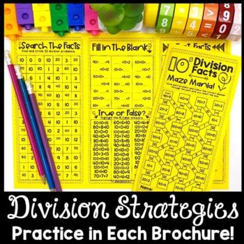 10 Division Brochures Divide By 10s Division Facts Practice The Rigorous Owl