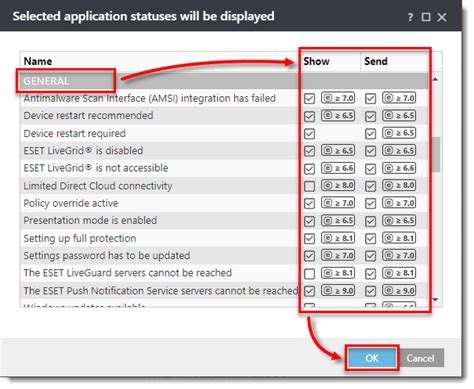 KB Disable Application Statuses In ESET PROTECT On Prem