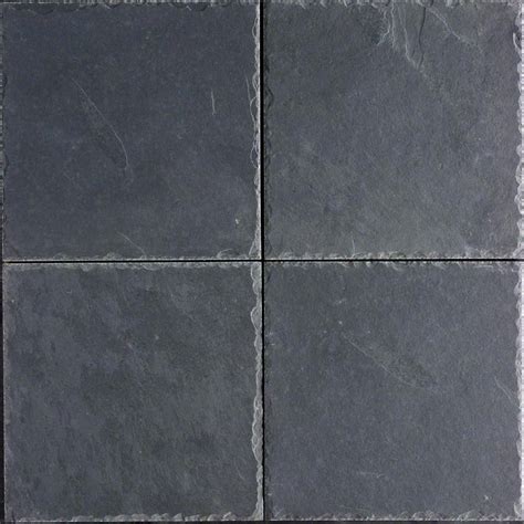 Slate Rectangles Brazil Black Brushed 12x24 Field Tile Black