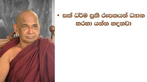 සත් ධර්ම ප්‍රති රූපකයන් ධ්‍යාන හරහා යන්න හදනවා Youtube