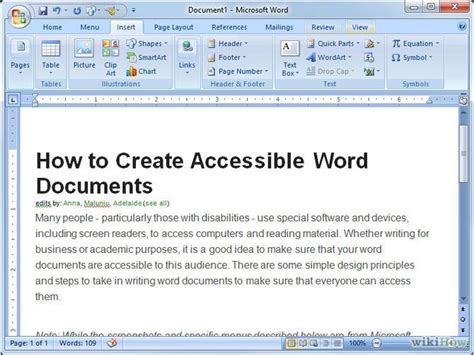 How To Create Accessible Word Documents 8 Steps With Pictures Microsoft Word Lessons Words