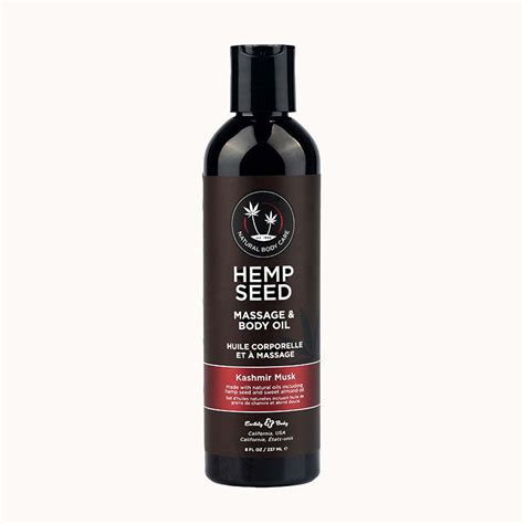 Earthly Body Hemp Seed Massage And Body Oil Kashmir Musk Scent 237ml