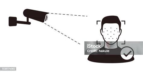 얼굴 인식 시스템 개념 모니터 스캐닝 남자는 자신의 Id를 확인 페이셜 마스크에 대한 스톡 벡터 아트 및 기타 이미지 페이셜