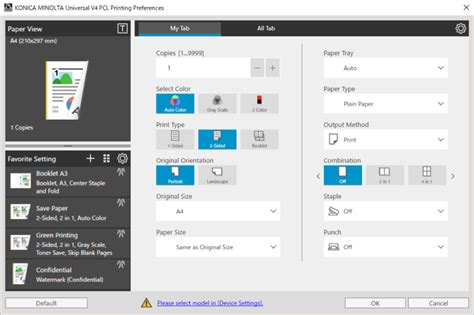 V4 Universal Print Driver Konica Minolta