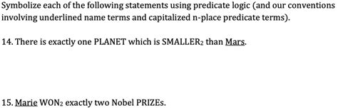 solved symbolize each of the following statements using