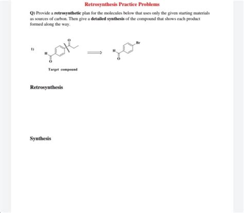 solved retrosynthesis practice problems q provide a