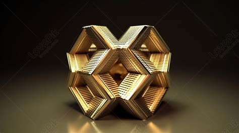 기하학적인 돈 모양의 3d 렌더링을 특징으로 하는 금색 배경 기하학 배경 특징 배경 3d 배경 이미지 Hd 기하학 특징