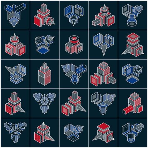 Premium Vector Isometric Abstract Vector Shapes Set