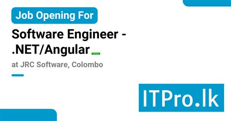 Software Engineer Angular At Jrc Software Colombo Sri Lanka Itpro Lk