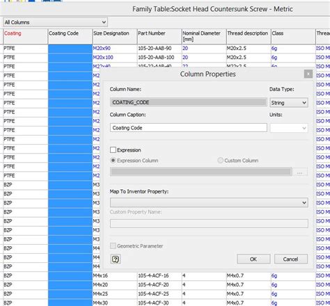content center column properties autodesk community