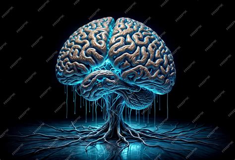 A Glowing Abstract Brainlike Structure With Colorful Branching Neural Pathways Against A Dark