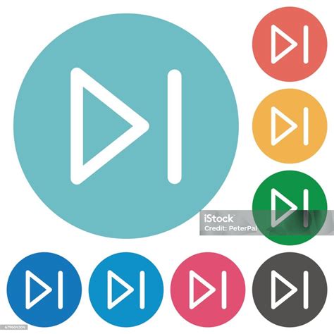 Flat Media Next Icons Stock Illustration Download Image Now Applying Arrow Symbol Arts