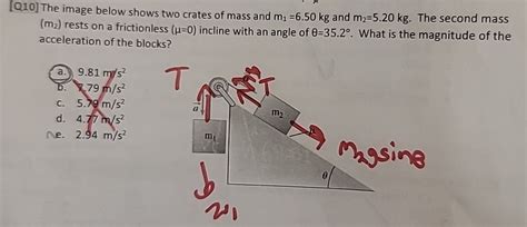 solved [q10] ﻿the image below shows two crates of mass and