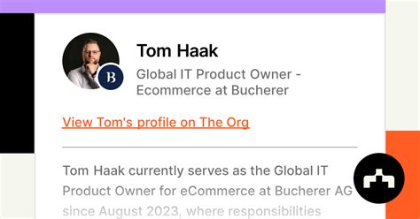 Tom Haak Global It Product Owner Ecommerce At Bucherer The Org