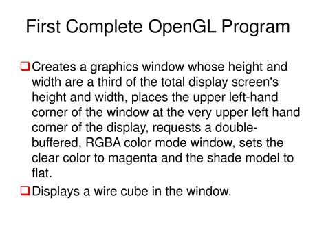 Ppt Simple Basic Examples And Skeleton Programs For Opengl Powerpoint Presentation Id