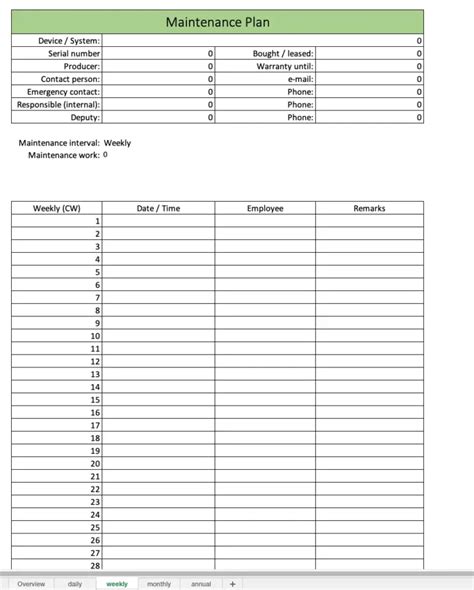 Excel Maintenance Template How To Save Money And Hassle FREE