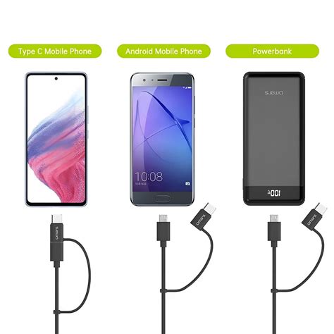 Omars 2si 1 Arada Type C Micro Usb Şarj Ve Data Kablosu 1 2 Metre Şarj And Data Kablosu Omars