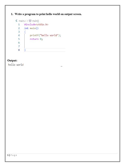 Write A Program To Print Hello World On Output Screen Download Free
