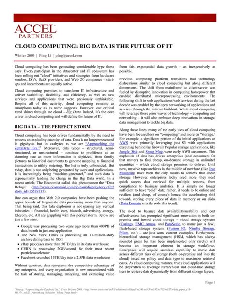 Cloud Computing Big Data Is Future Of It Pdf