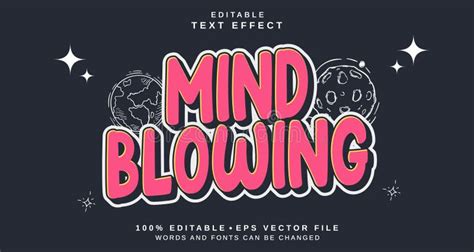 Editable Text Style Effect - Mind Blowing Text Style Theme Stock Vector ...