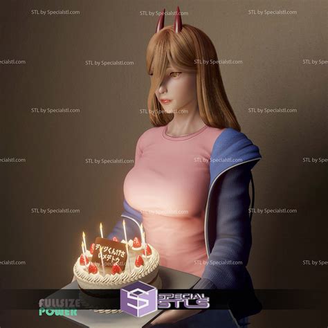 Power STL Files Birthday Cake From Chainsaw Man D Printable SpecialSTL