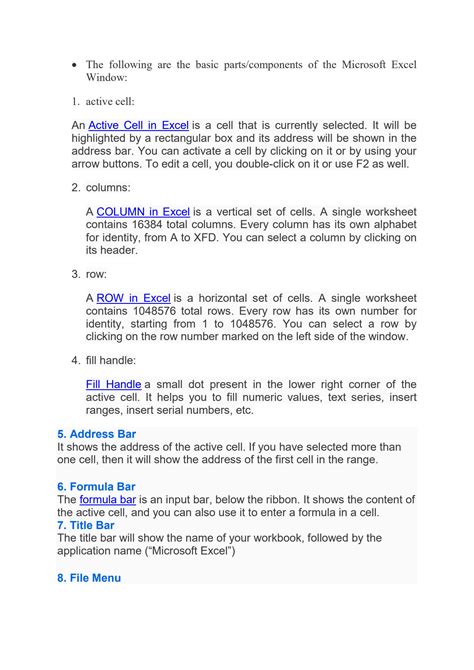 Solution Ms Excel Notes With Complete Explanation Handouts Whole Guide