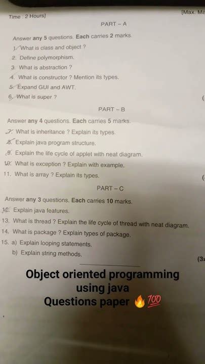object oriented programming using java imp questions paper - YouTube