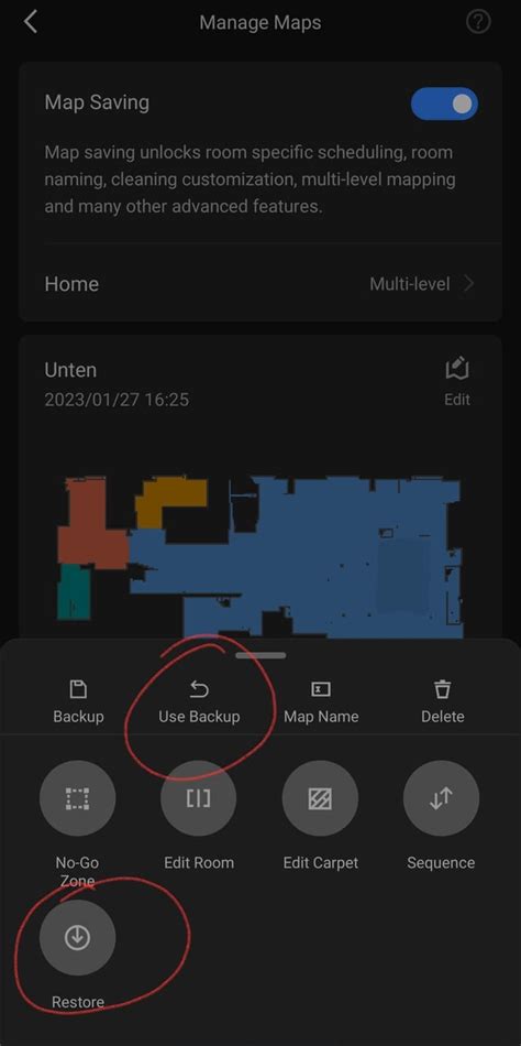 Difference Between Use Backup And Restore R Roborock