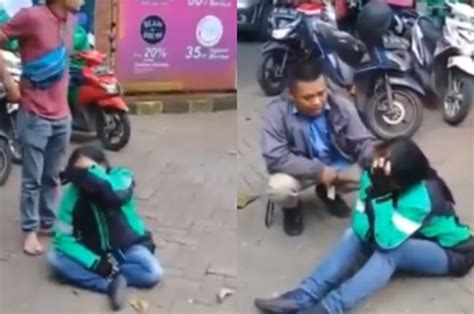 Viral Video Driver Ojol Perempuan Menangis Di Pinggir Jalan Kaget Saat Kembali Ambil Orderan
