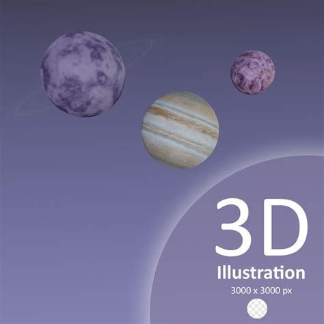 Premium Psd Psd Planets Isolated 3d Render Illustration
