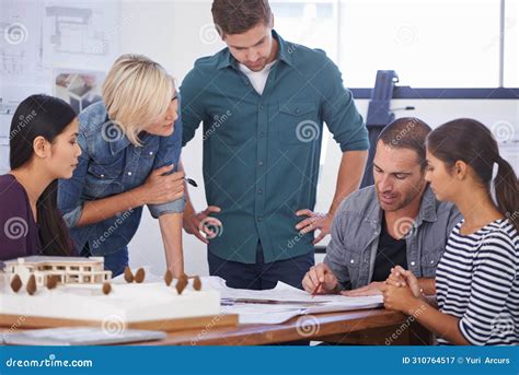 Architecture Teamwork And Planning With Floor Plan Or Model Construction As 3d Design