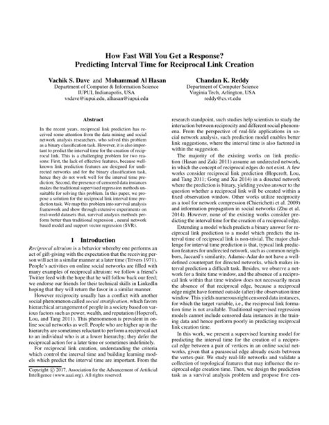 Pdf How Fast Will You Get A Response Predicting Interval Time For
