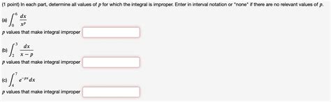 solved 1 point in each part determine all values of p for