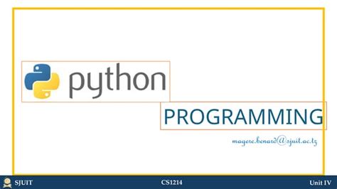 Python Programming For Bcs Degree Unit 4pptx