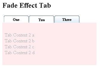 JQuery To Fade Effects Tabs