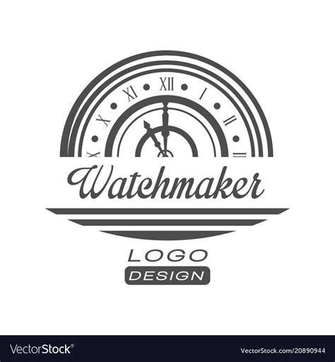Vintage Clockmaker Logo Monochrome Vector Image On Vectorstock Logo