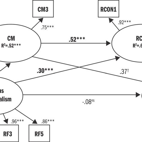 Standardized Path Coefficients And Factor Loadings Of The Sem