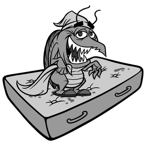 Bed Bug On Mattress Illustration Stock Vector Illustration Of Insect