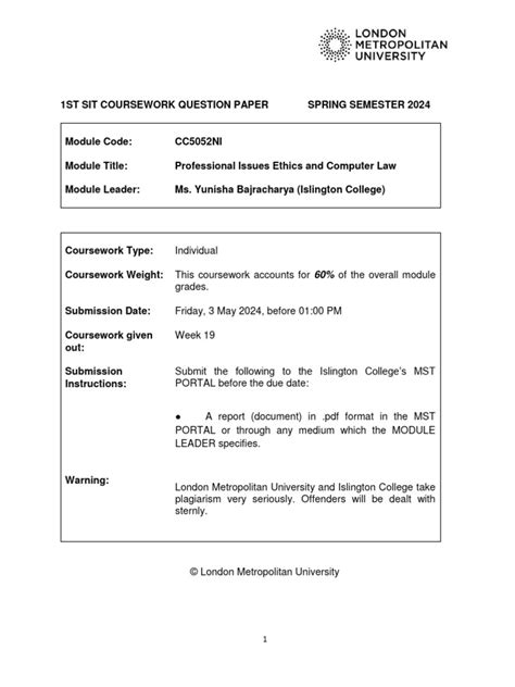 Cs5052niprofessionalissuesethicsandcomputerlawsy24springmainsitcwqp 91647 Pdf